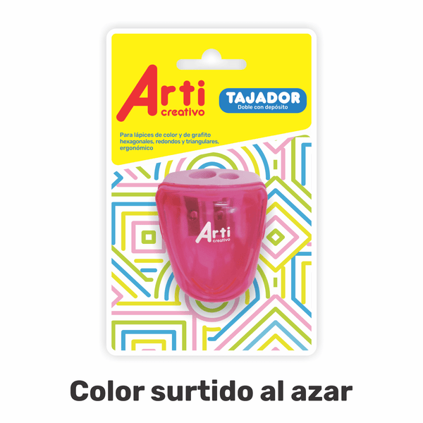 TAJADOR DOBLE DE PLÁSTICO X 1 UND. ARTI CREATIVO – Tienda UTIL