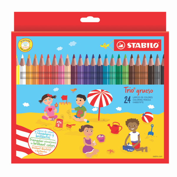 LÁPICES DE COLORES TRIO EXTRA GRUESOS X 24 UND. – Tienda UTIL